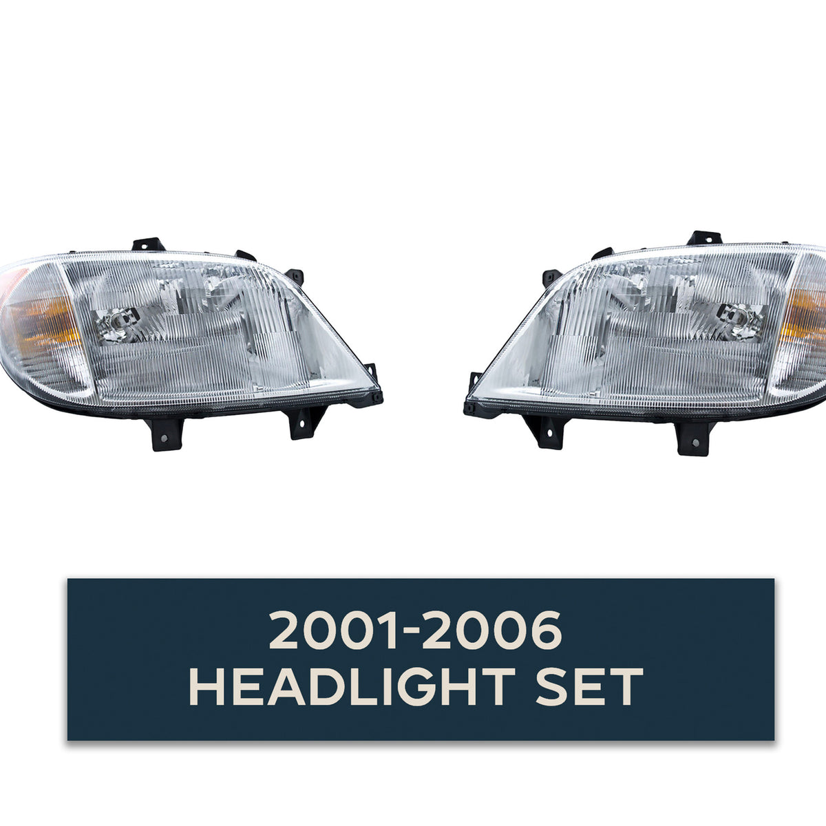 T1N Headlight Set, New, OEM (2001-06 MB & Dodge Vans) – Million Mile ...