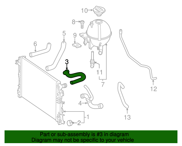 Upper Radiator Hose V6, om642, 2010-2021 – Million Mile Sprinter